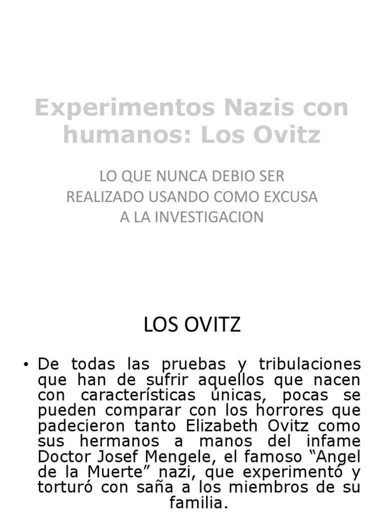 Experimentos Nazis Con Humanos | PDF | Campo de concentración de ...