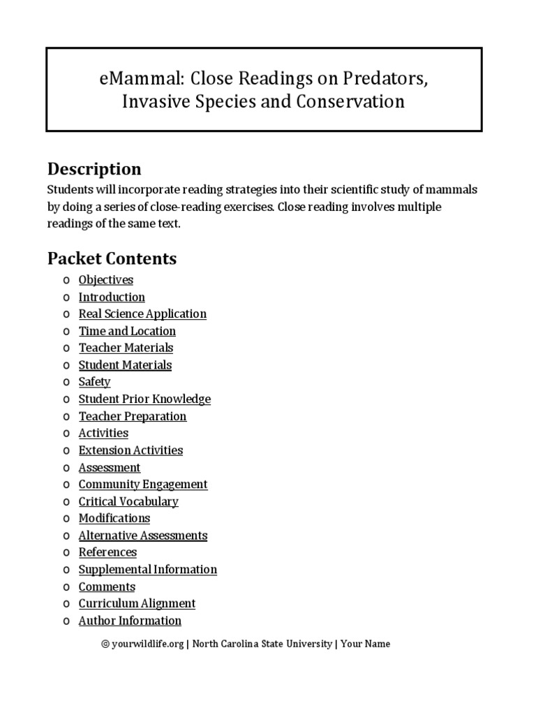 Emammal: Close Readings On Predators, Invasive Species and Conservation ...