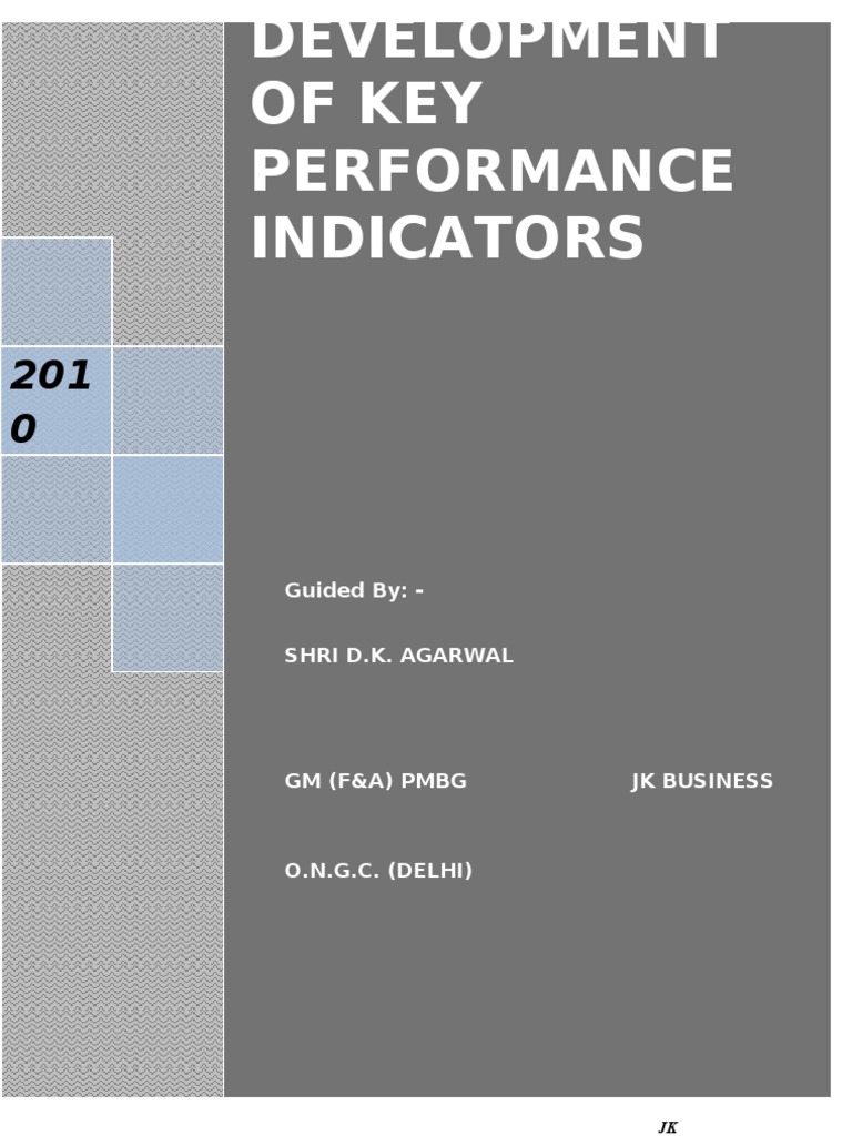 Project On Development of KPIs On ONGC | PDF | Performance Indicator | Asphalt