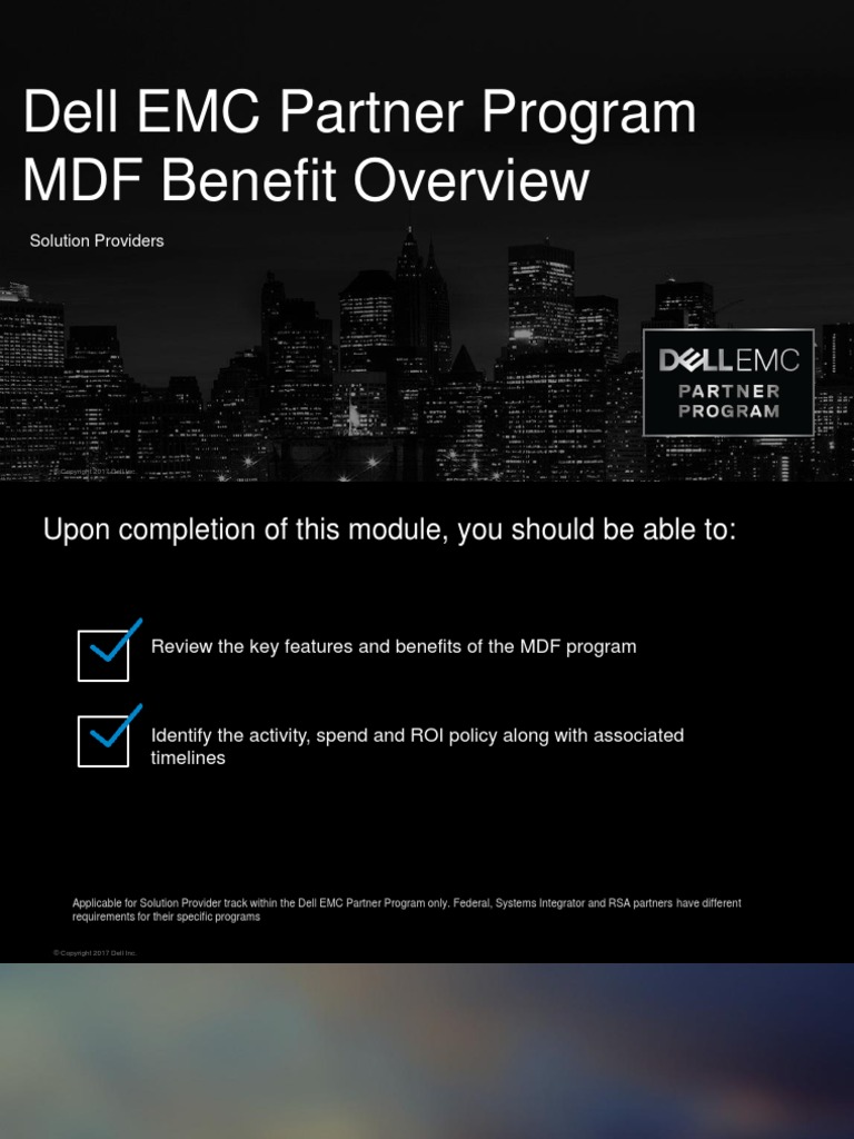 Dell EMC Partner Program MDF Benefit Overview For Solution Providers ...