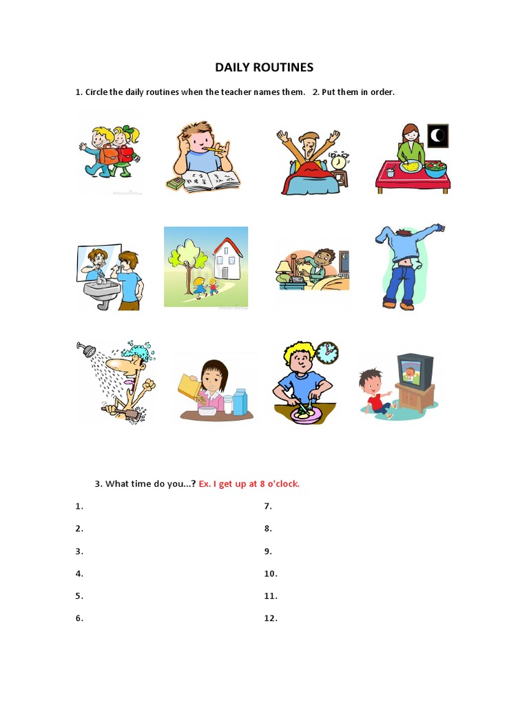 Classroom Daily Routines Activity | PDF