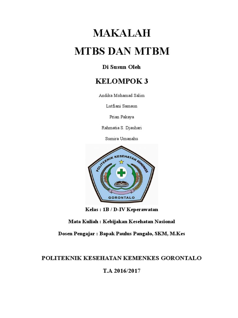 Makalah Mtbs Dan MTBM | PDF | Pengembangan Diri | Kesehatan Holistik