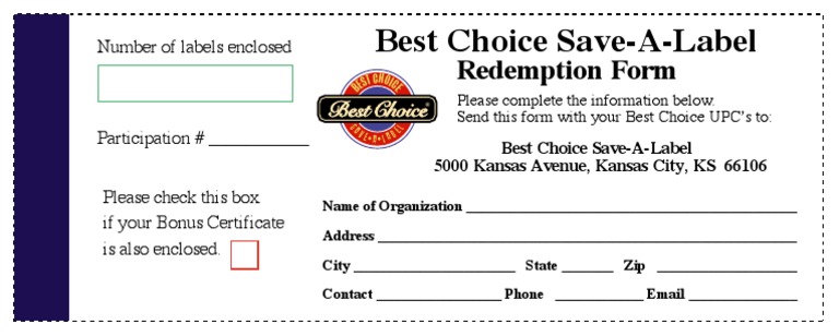 Redemption Form: Number of Labels Enclosed | PDF