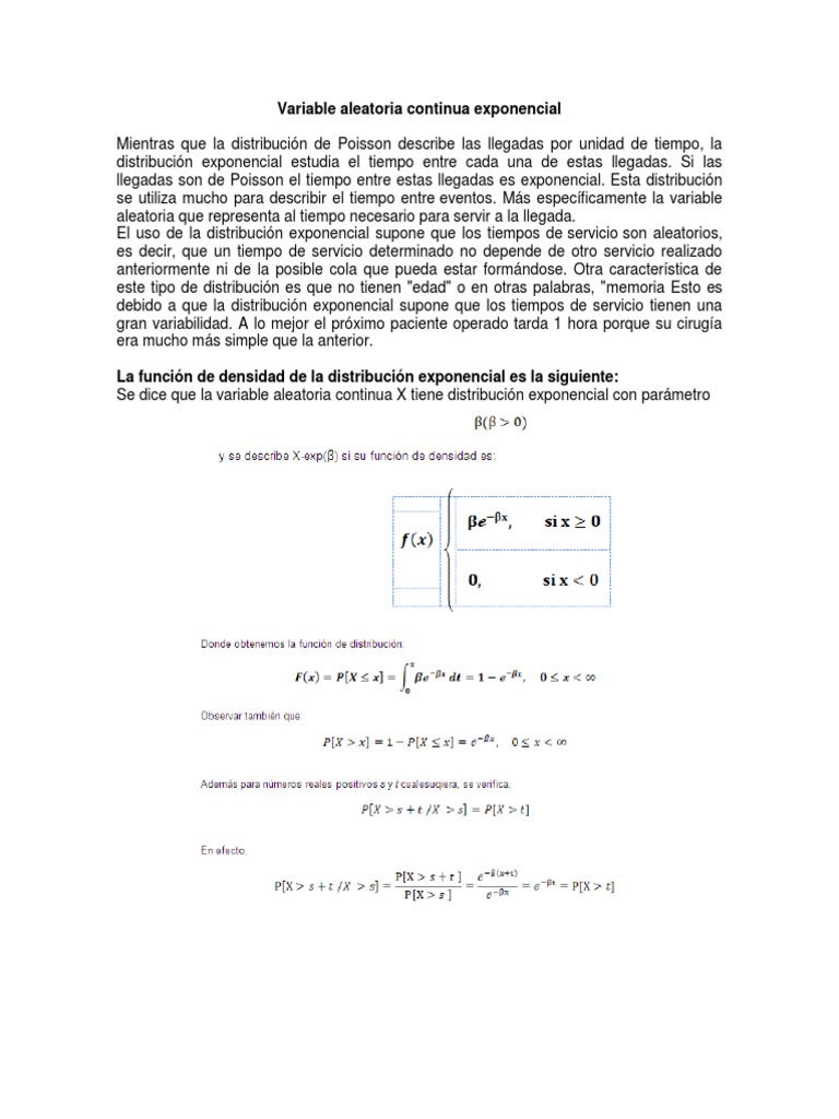 Variable Aleatoria Continua Exponencial | PDF | Distribución de ...