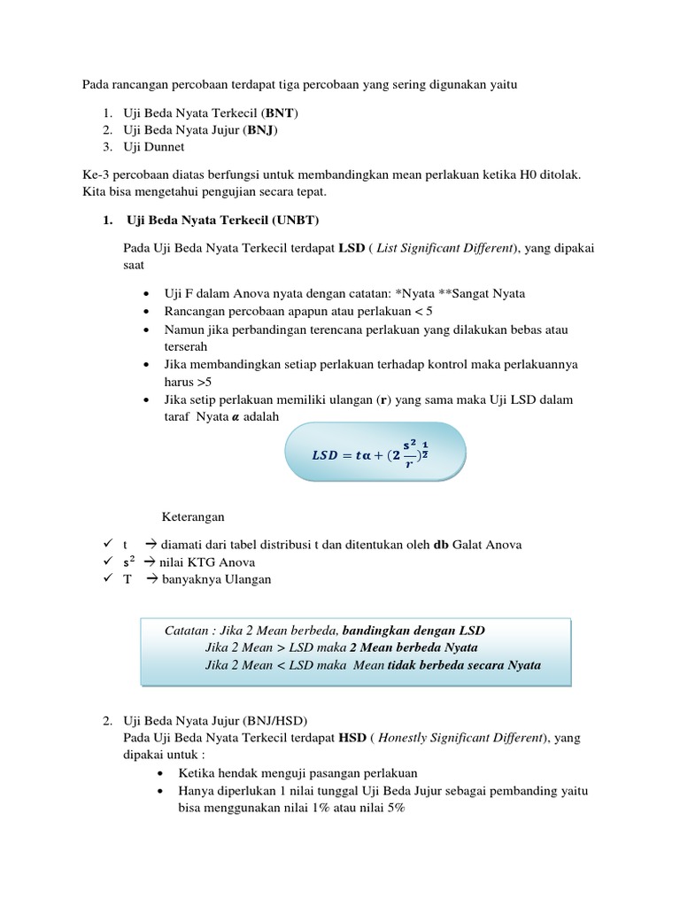Rancob HSD, LSD Dunnet Duncan | PDF