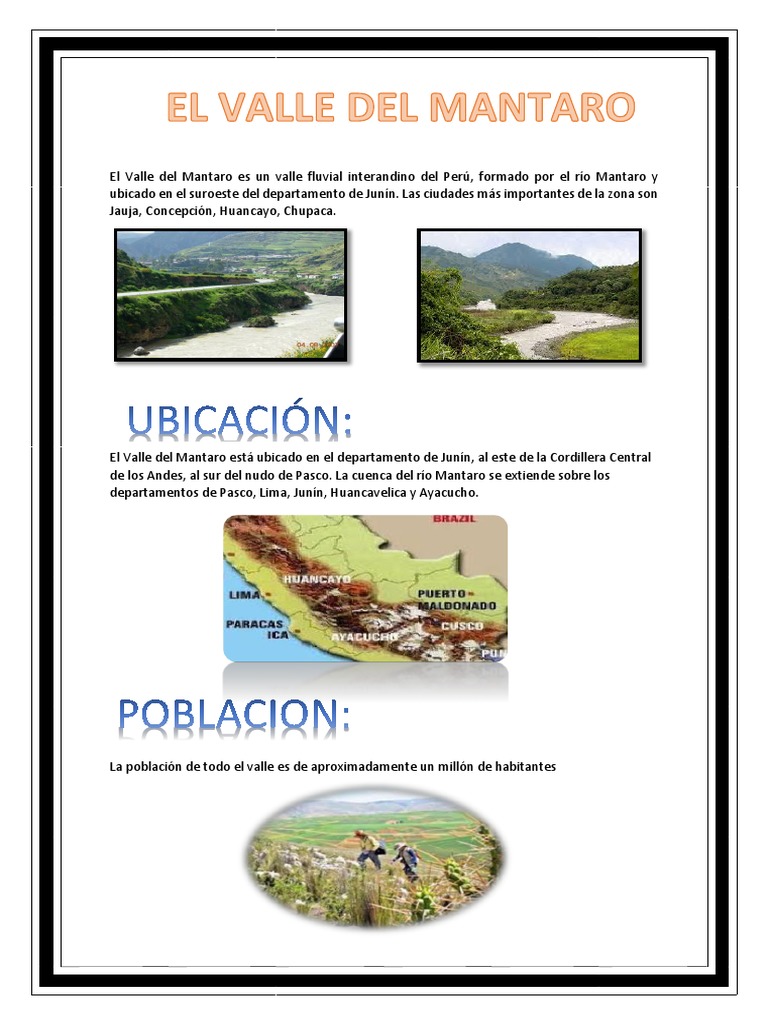 El Valle Del Mantaro Es Un Valle Fluvial Interandino Del Perú