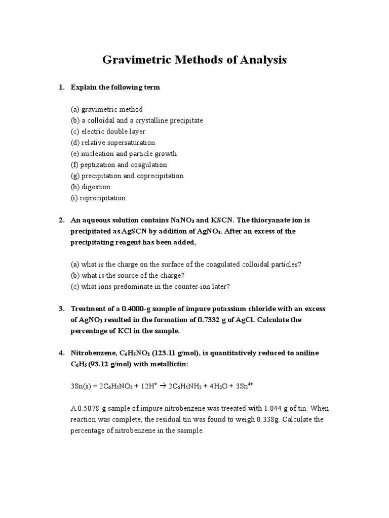 Gravimetric Methods | PDF