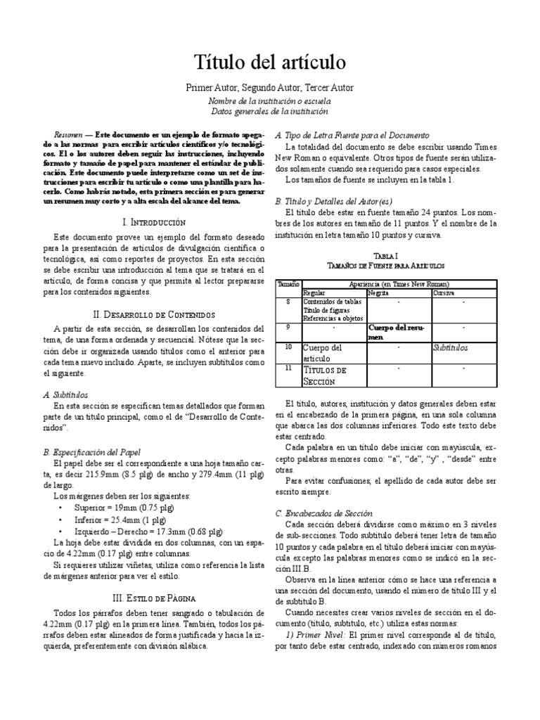 Formato Para Artículos IEEE | Azul | Comunicación escrita | Prueba ...