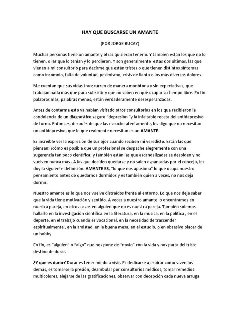 Hay Que Buscarse Un Amante | PDF | Sicología | Salud y bienestar