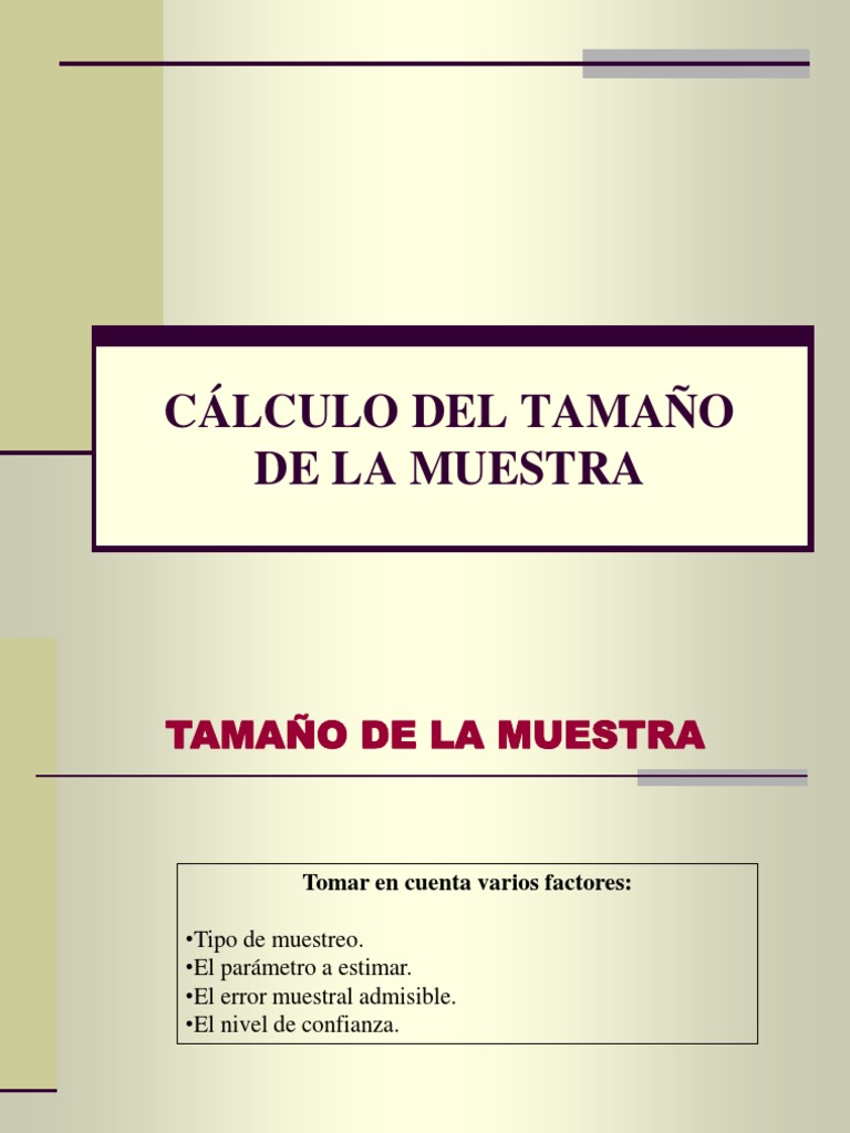 Calculo Tamaño de La Muestra | PDF | Determinación del tamaño de la ...