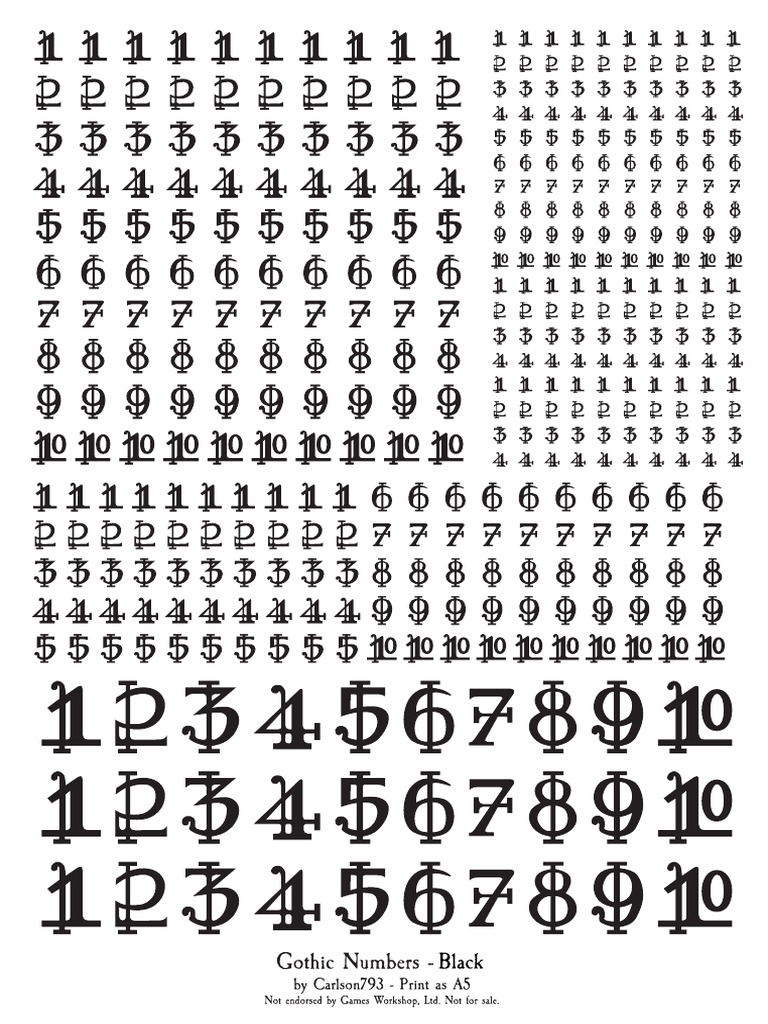 Gothic Numbers Black | PDF
