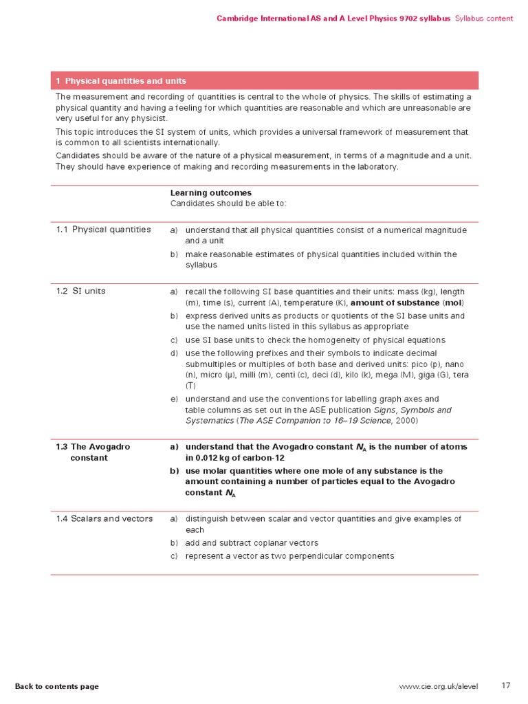 1 Physical Quantities and Units: Cambridge International AS and A Level ...