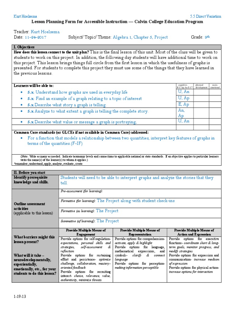 5 X Project Lesson Plan | Download Free PDF | Lesson Plan | Graph Theory