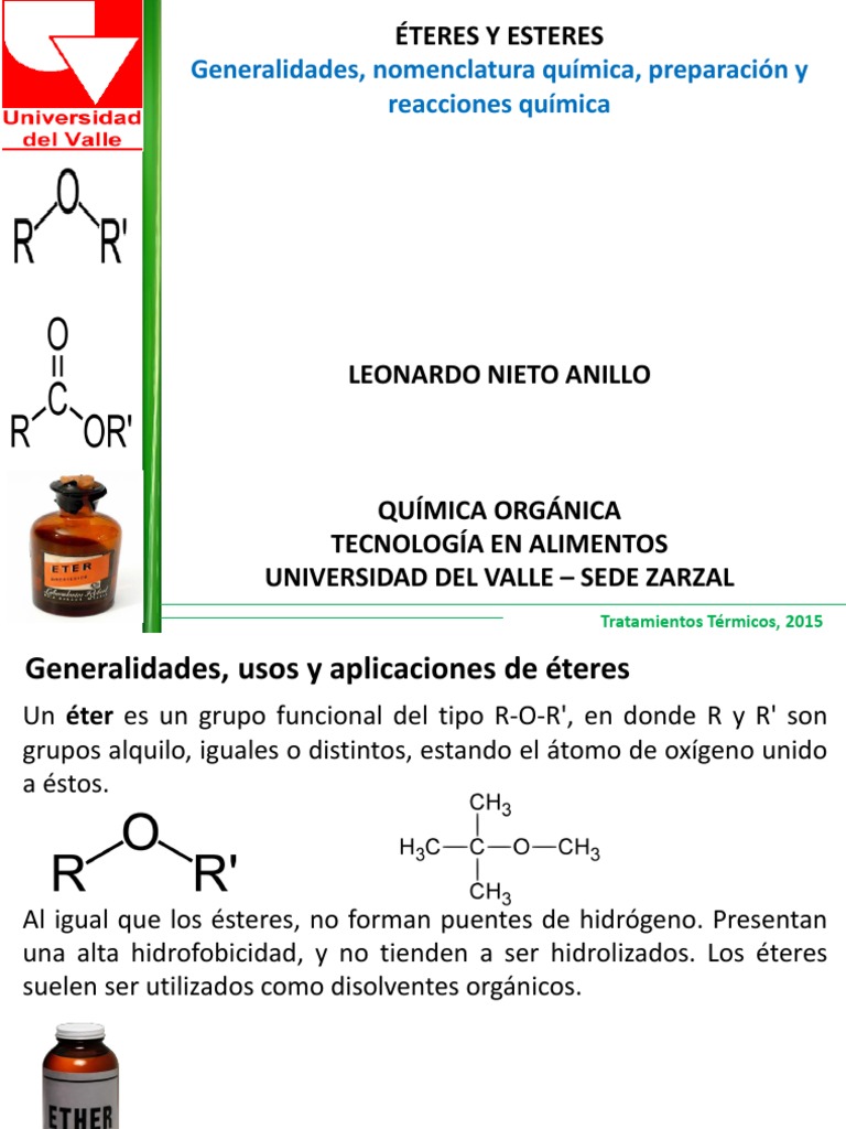 Usos y Aplicaciones de Éteres y Ésteres | PDF | Ester | Éter