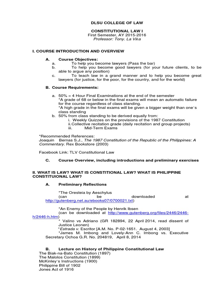DLSU 2015 Consti Law Outline | PDF | Commission On Elections ...