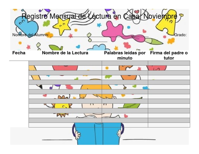 Registro Mensual de Lectura en Casa | PDF