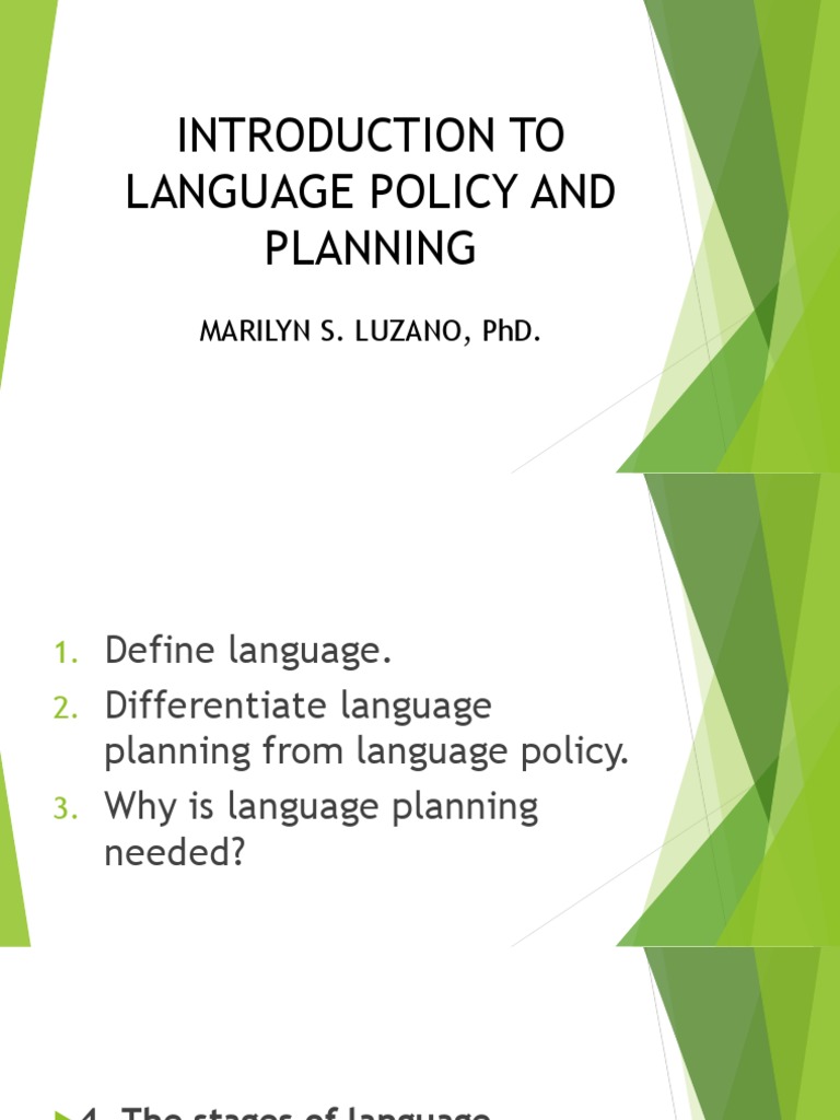 Introduction To Language Policy and Planning | PDF | Linguistics ...