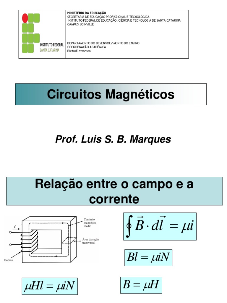 Aula 11 - Circuitos Magnéticos PDF | PDF | Magnetismo | Campo magnético