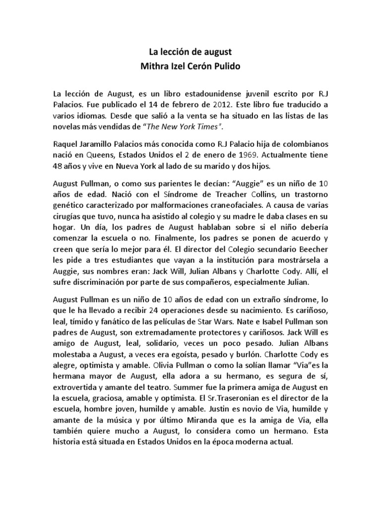 La lección de august.docx | Ficción y literatura