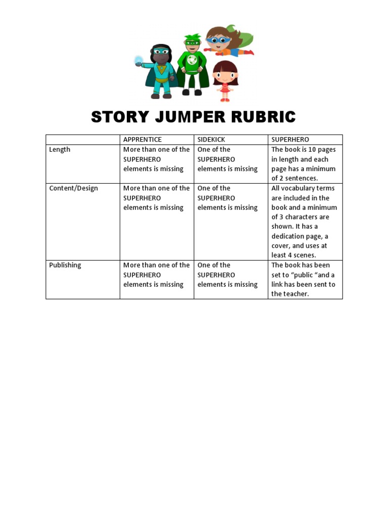 Story Jumper Rubric | PDF