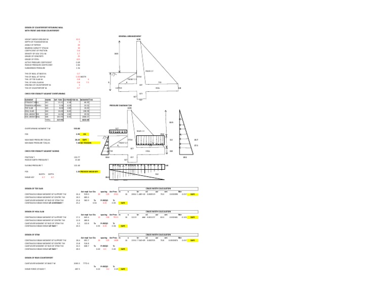 Counterfort Retaining Wall Design Guide | PDF | Civil Engineering ...