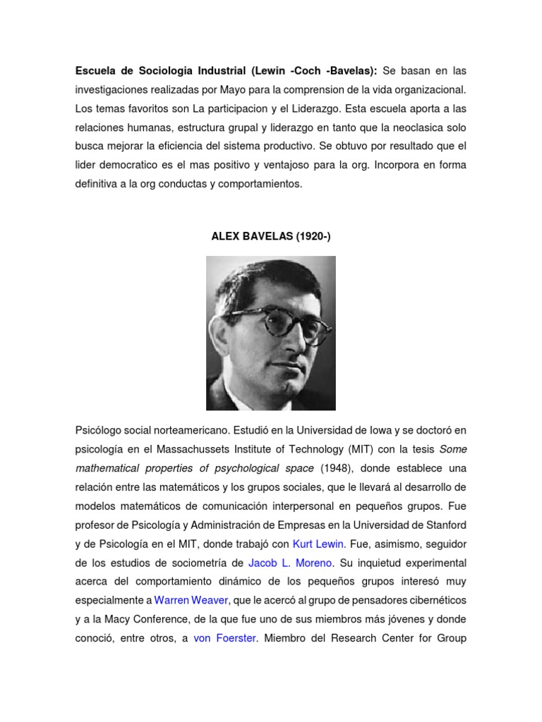 Bibliografia de Bavelas, Lewin | PDF | Sicología | Teoría