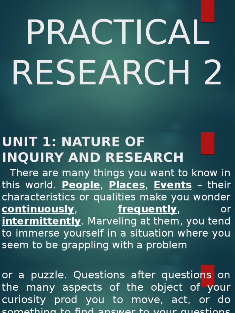 Practical Research 2 | PDF | Inquiry | Question