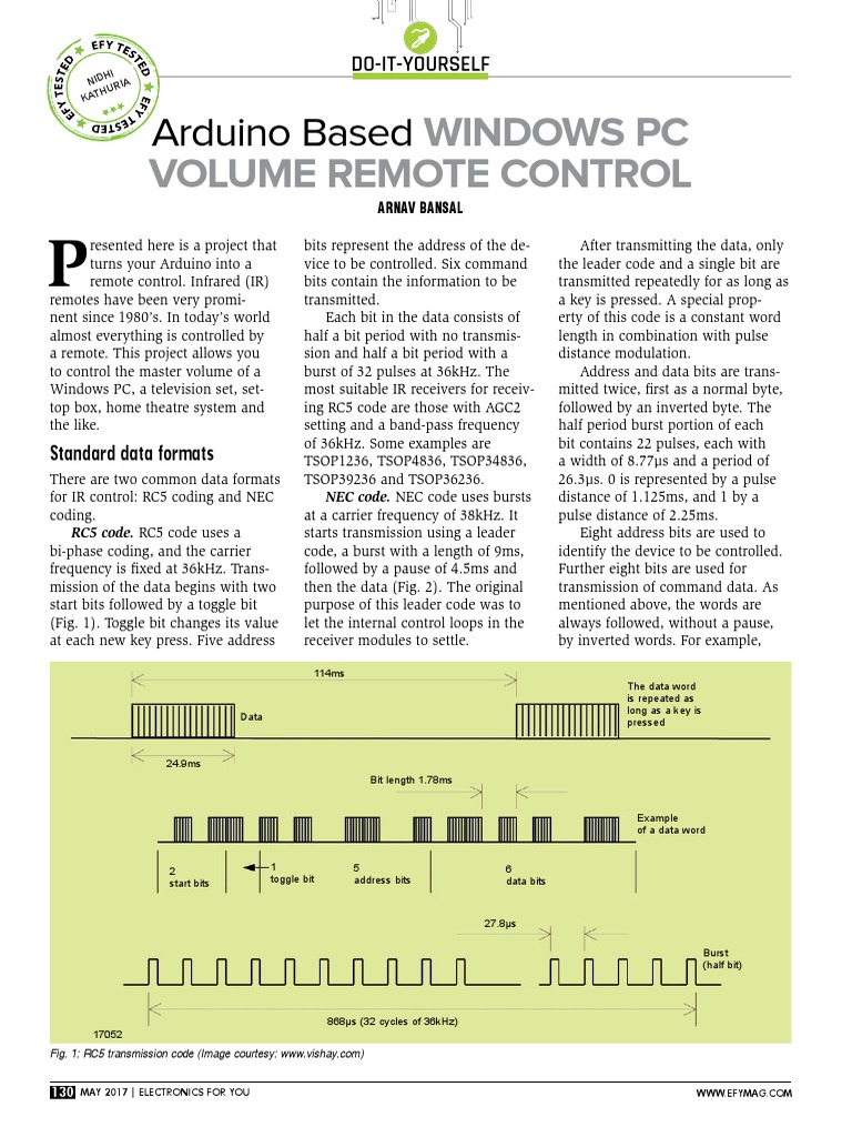 Windows PC Volume Remote Control | PDF | Arduino | Remote Control