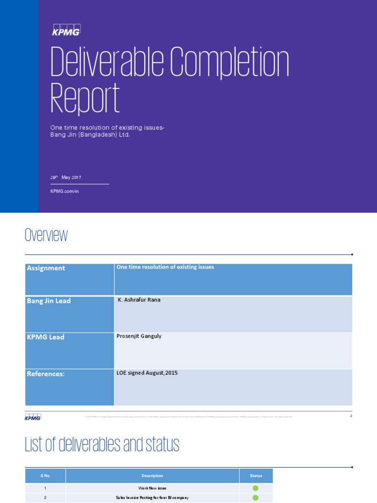 Deliverable Completion Report | PDF | Inventory | Partnership