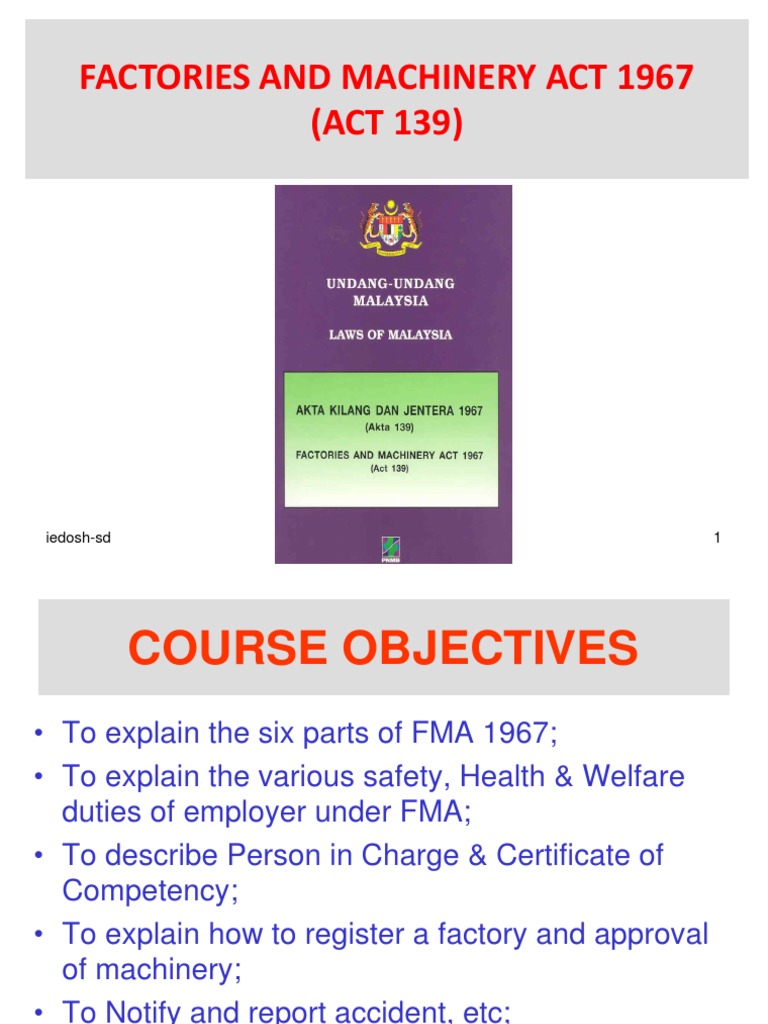 Factories and Machinery Act 1967 - Pg.7-12 | PDF | Safety | Government