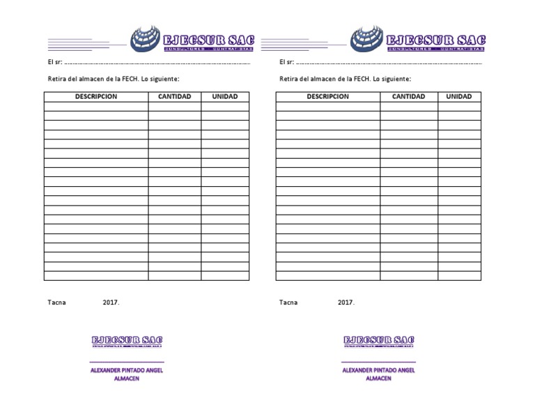 Formato Retiro de Materiales | PDF