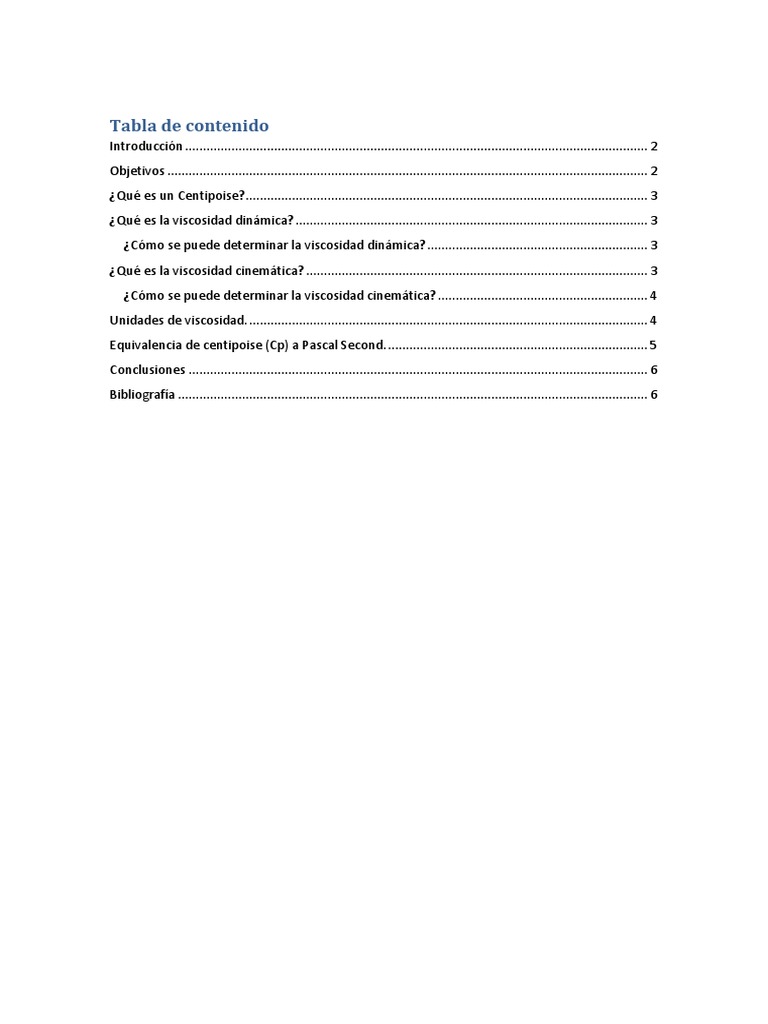 Centipoise | PDF | Viscosidad | Líquidos