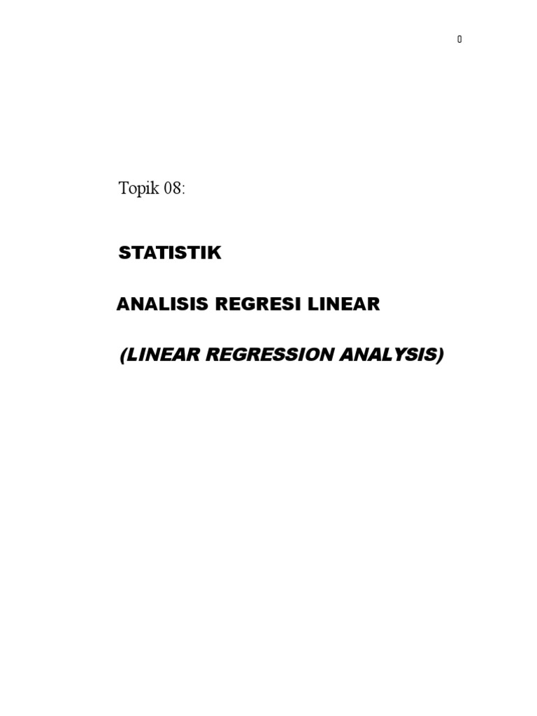 STATISTIK Analisis Regresi | PDF | Metode & Bahan Ajar