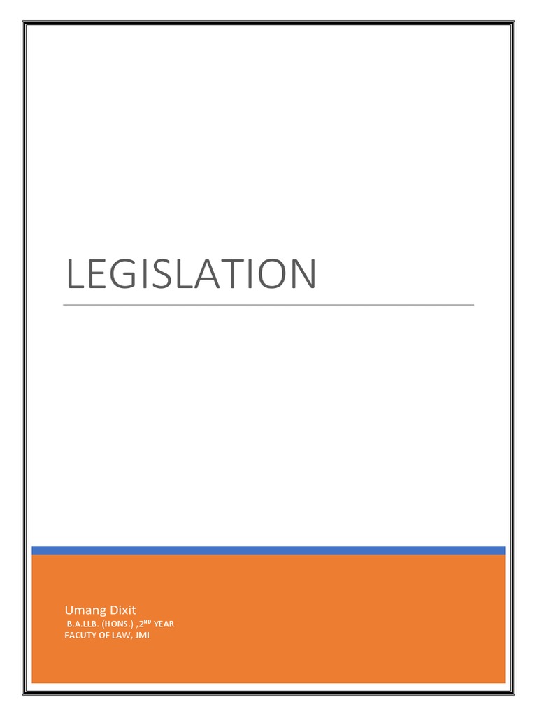 An Overview of Legislation and the Legislative Process | PDF ...