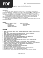 Effervescent Tablet Reaction Study | PDF | Experiment | Chemical Reactions