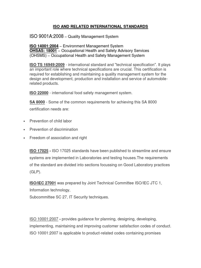 Iso and Related International Standards | PDF | Business Continuity ...