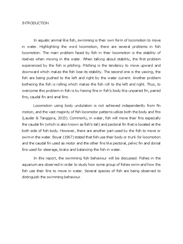 Function of Fins in Fish | PDF | Fin | Animal Locomotion