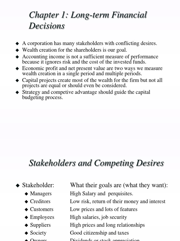 Long Term Decisions | PDF