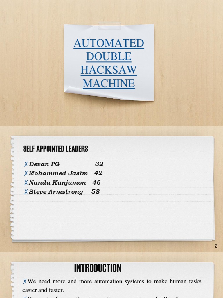 Automated Hacksaw Machine | PDF | Machines | Manufactured Goods