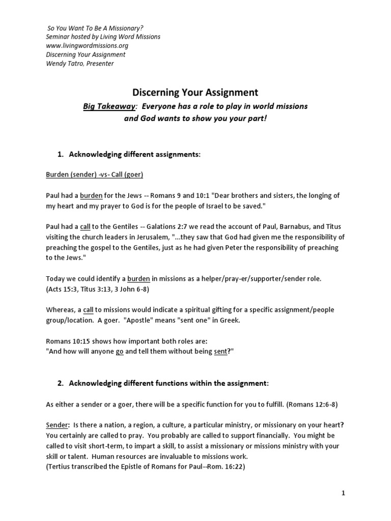 Discovering Your God-Given Assignment | PDF | Acts Of The Apostles ...