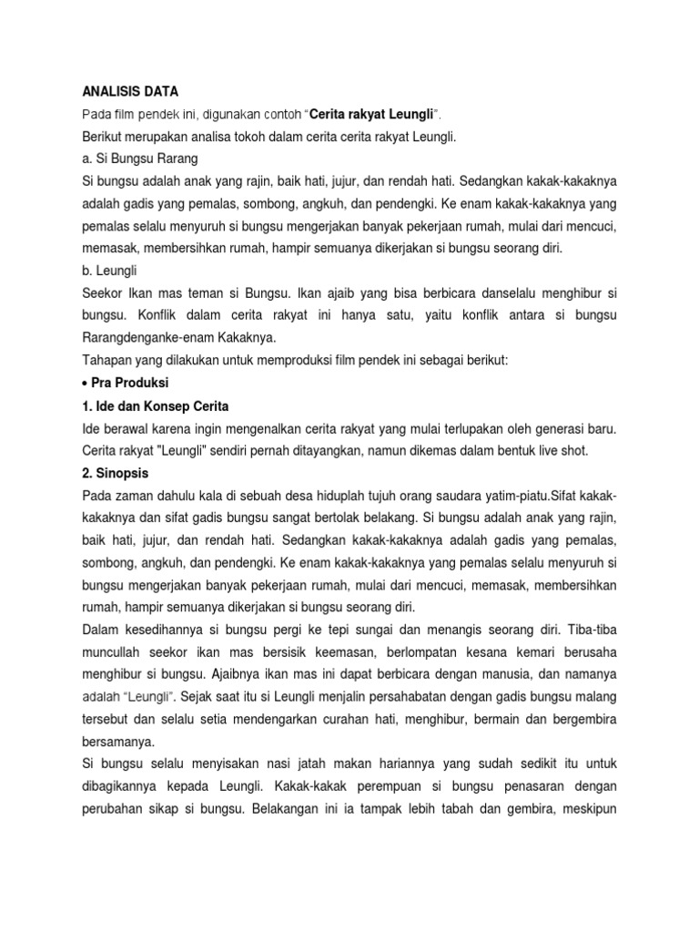 Cerita RAKYAT LEUNGLI | PDF