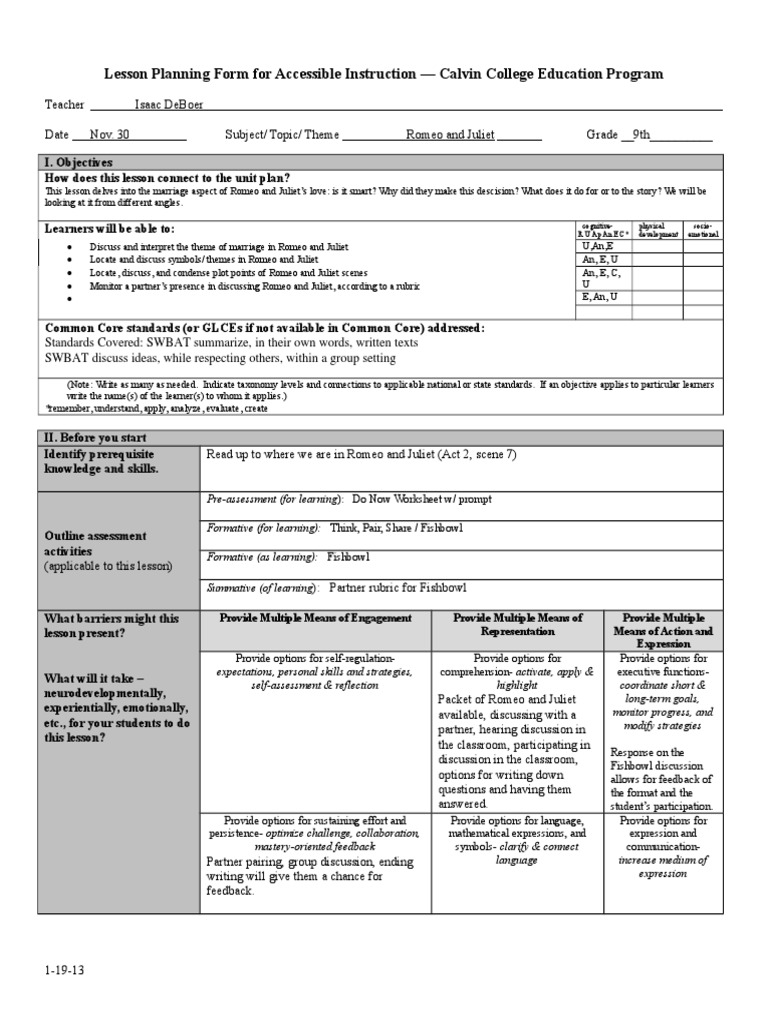 Third Lesson Plan | PDF | Lesson Plan | Reading Comprehension