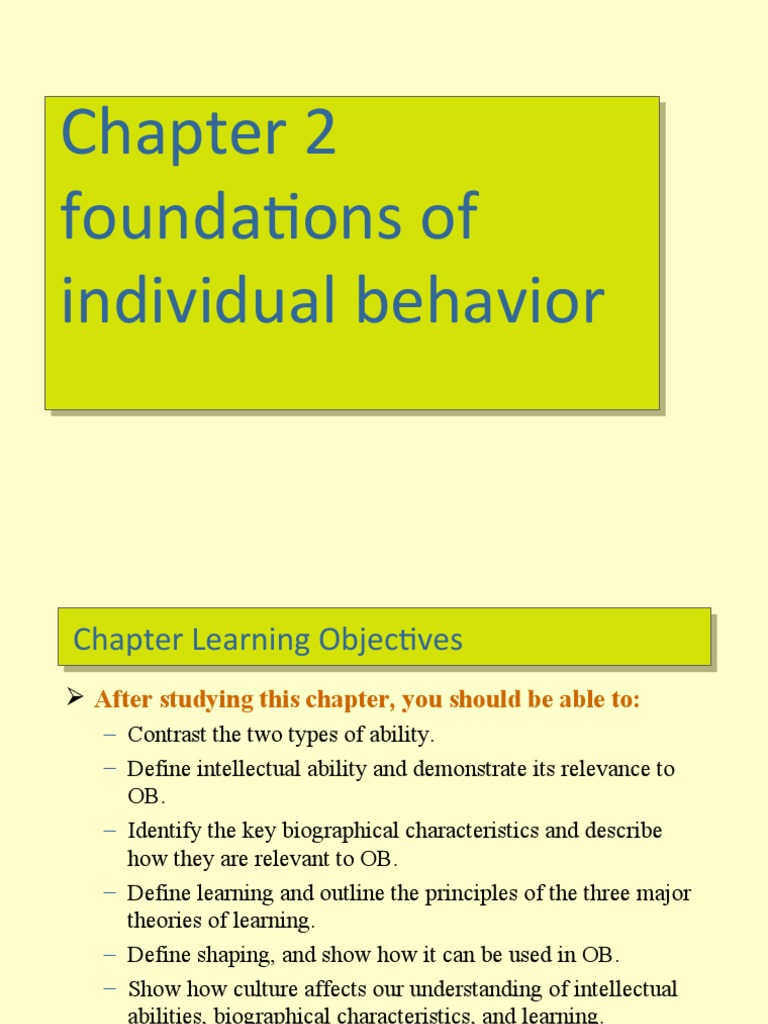 Foundations of Individual Behavior | PDF | Reinforcement | Classical ...