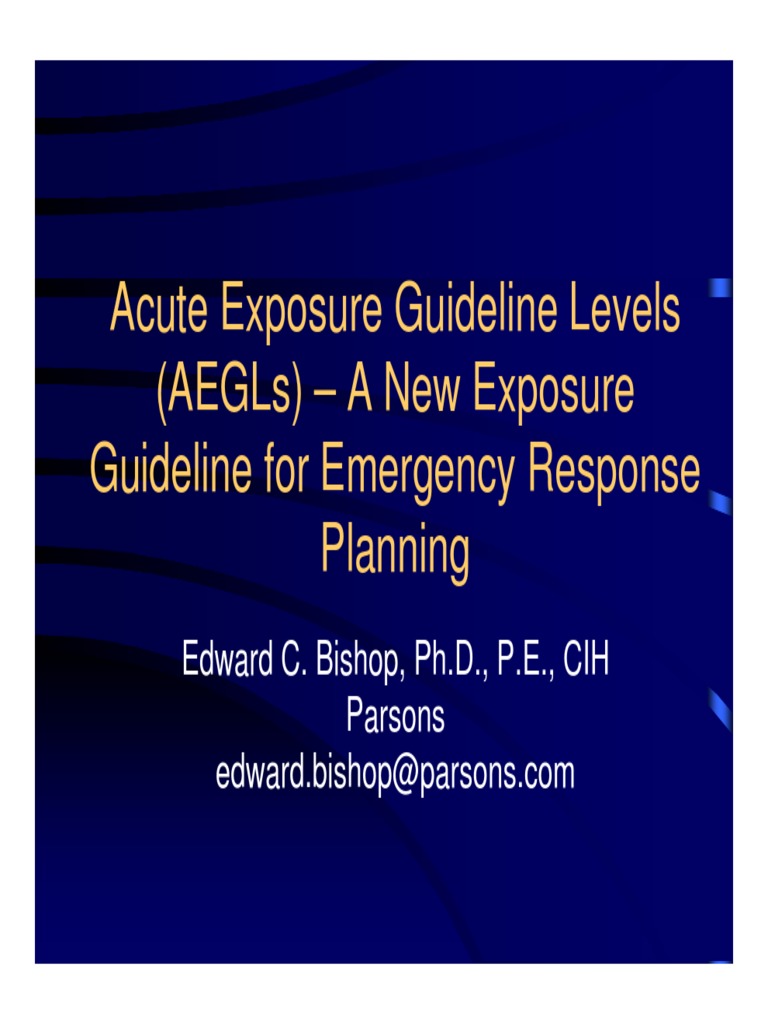 Acute Exposure Guideline Level (AEGL) | PDF | Toxicity | Chemical ...