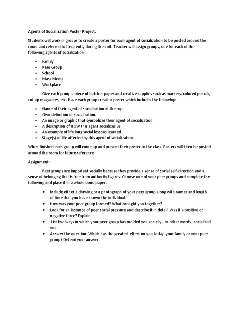 Agents of Socialization Poster Project | PDF