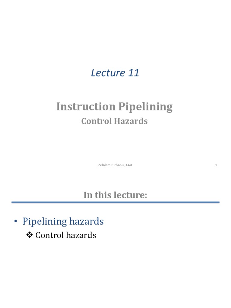 Lecture11-Instruction Pipelining Control Hazards | PDF | Computer Architecture | Office Equipment
