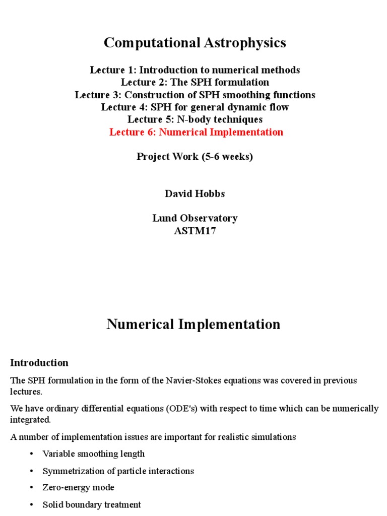 Computational Astrophysics | PDF | Gases | Ordinary Differential Equation
