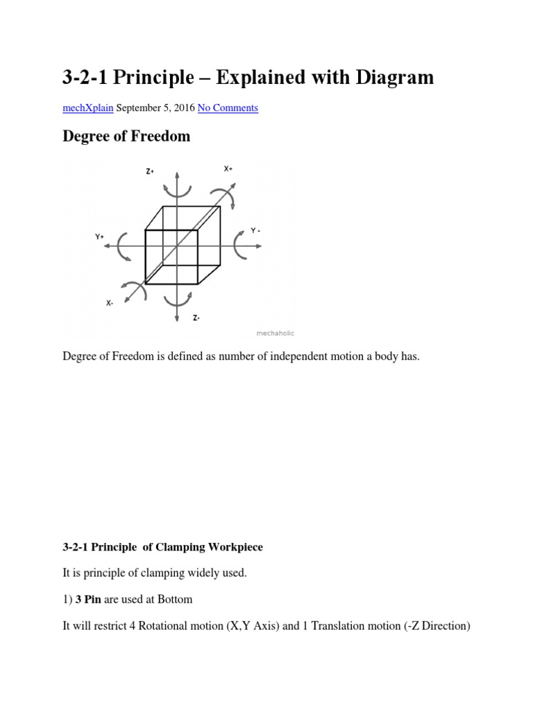 3-2-1 Principle - Explained With Diagram: Degree of Freedom | PDF
