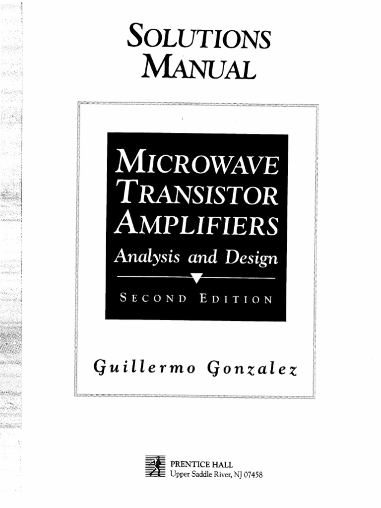 Solutions Microwave Transistors Amplifiers 2ed Gonzalez | PDF
