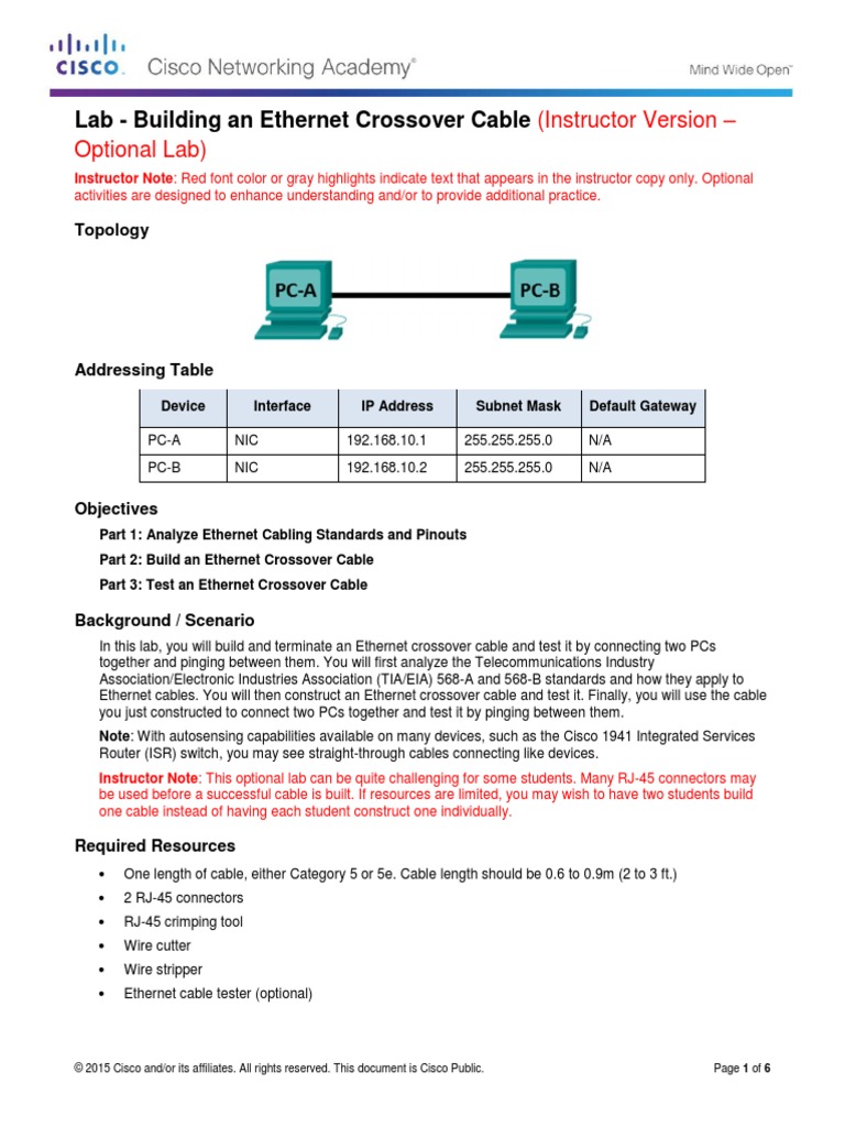 4.2.2.7 Lab - Building An Ethernet Crossover Cable - ILM | Download ...